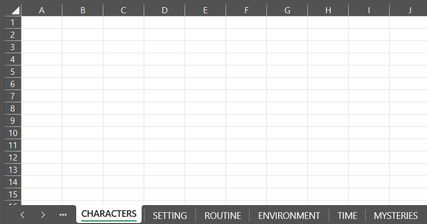 How to plan a novel in Microsoft Excel – Caroline Hardaker Author